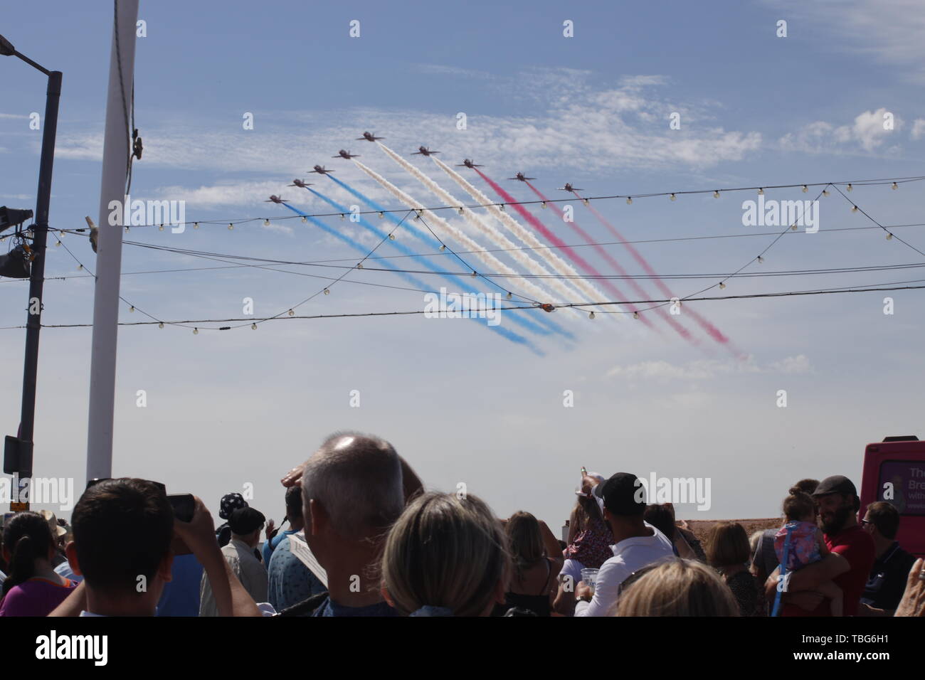 Torbay UK. 1 June 2019. Crowds gather to watch the first public display ...