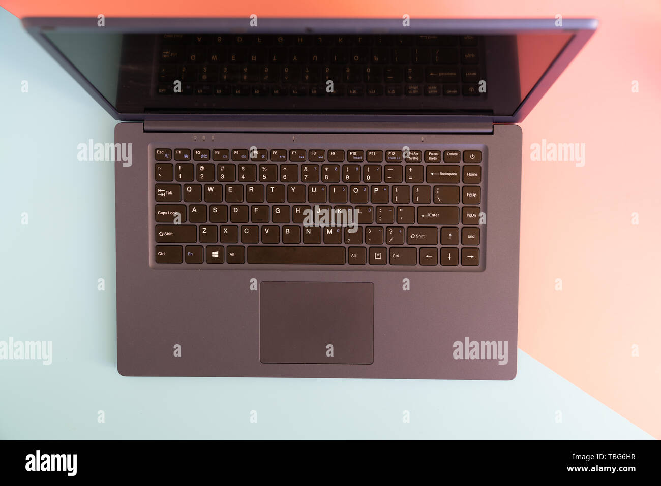 Laptop top view Stock Photo - Alamy