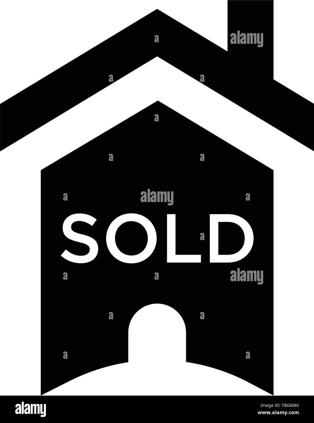 House sold sign icon vector black - glyph house sold sign Stock Vector ...