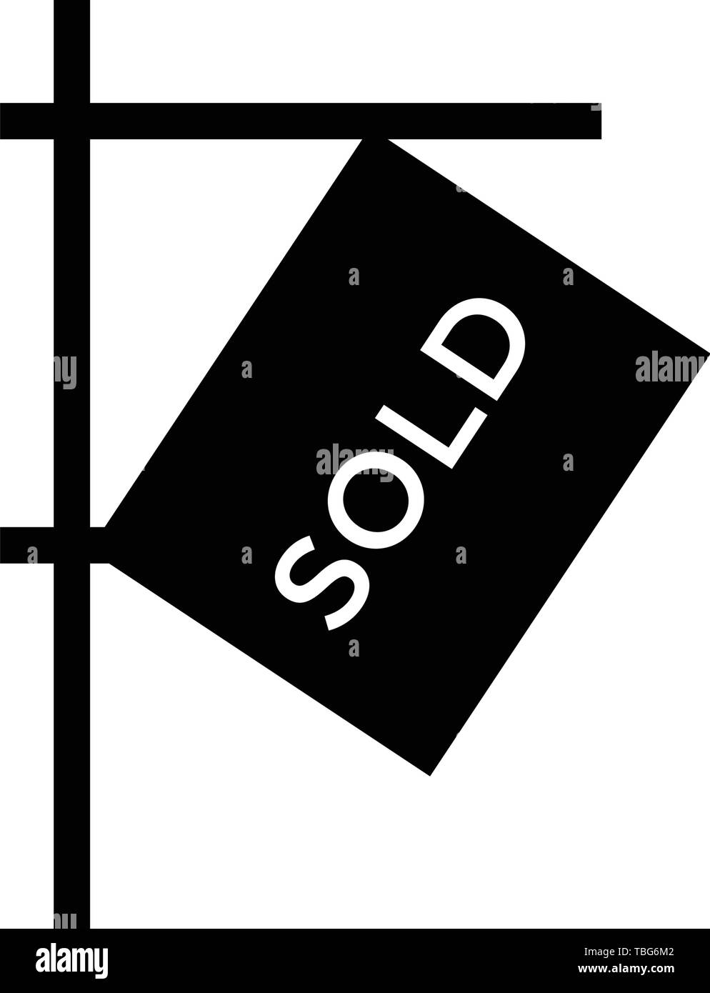 Sold sign icon vector black - Vector Stock Vector Image & Art - Alamy