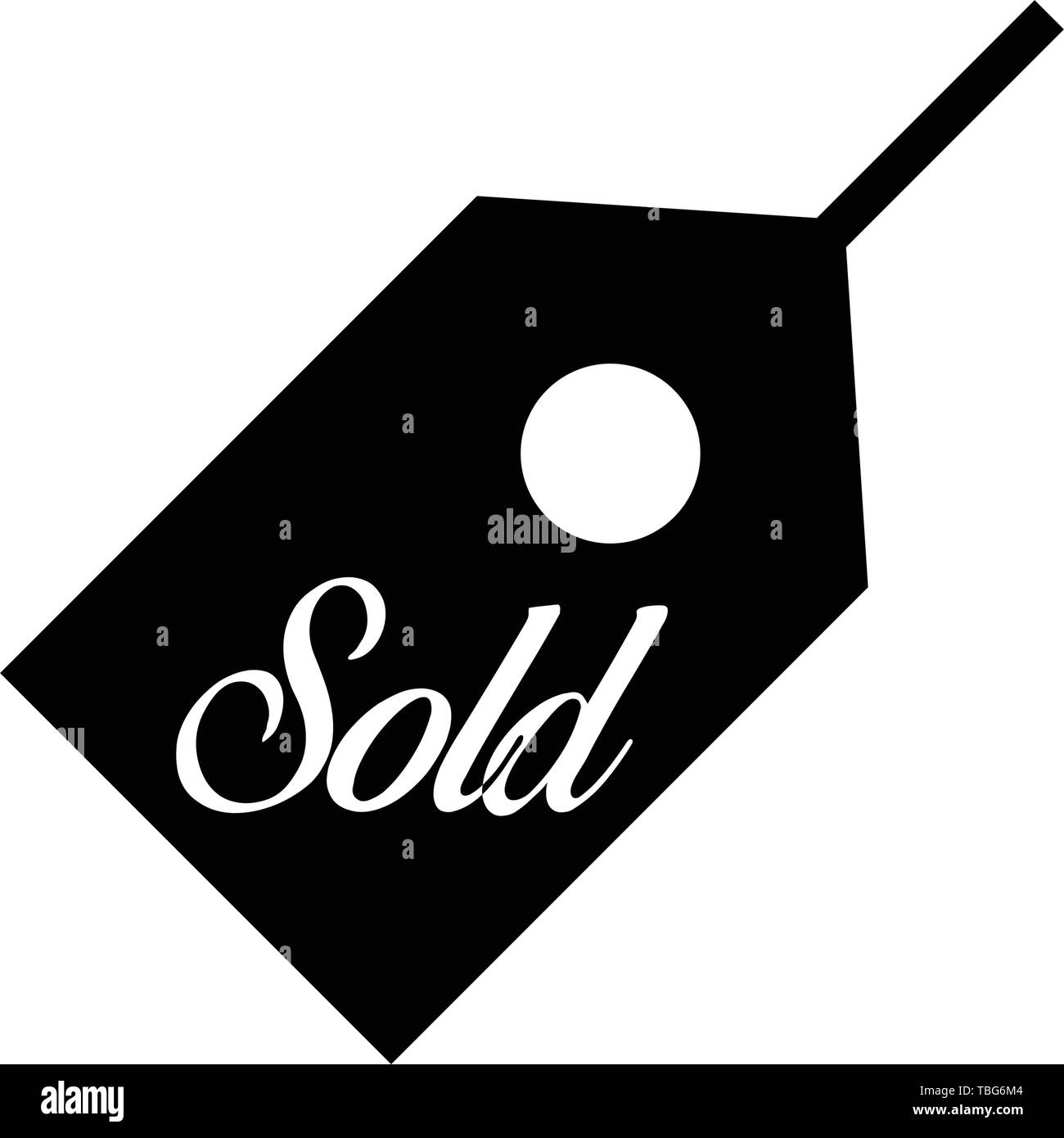 Sold sign icon vector black - Vector Stock Vector Image & Art - Alamy