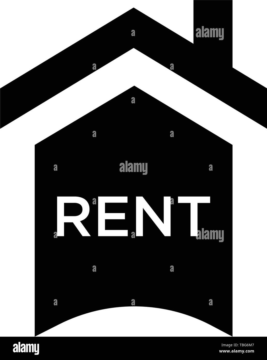 House rent sign icon vector black - glyph house rent sign Stock Vector ...