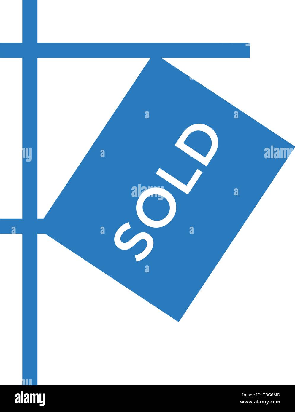 Sold sign icon vector blue - Vector Stock Vector Image & Art - Alamy