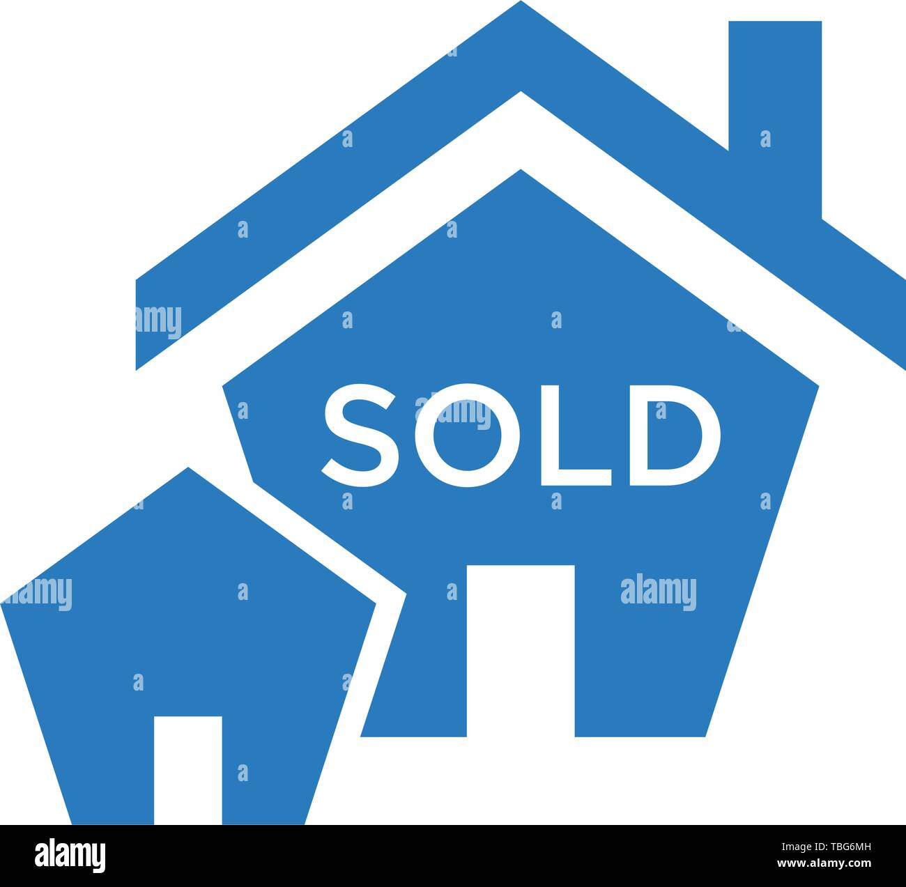 House sold sign icon vector blue - glyph house sold sign Stock Vector ...
