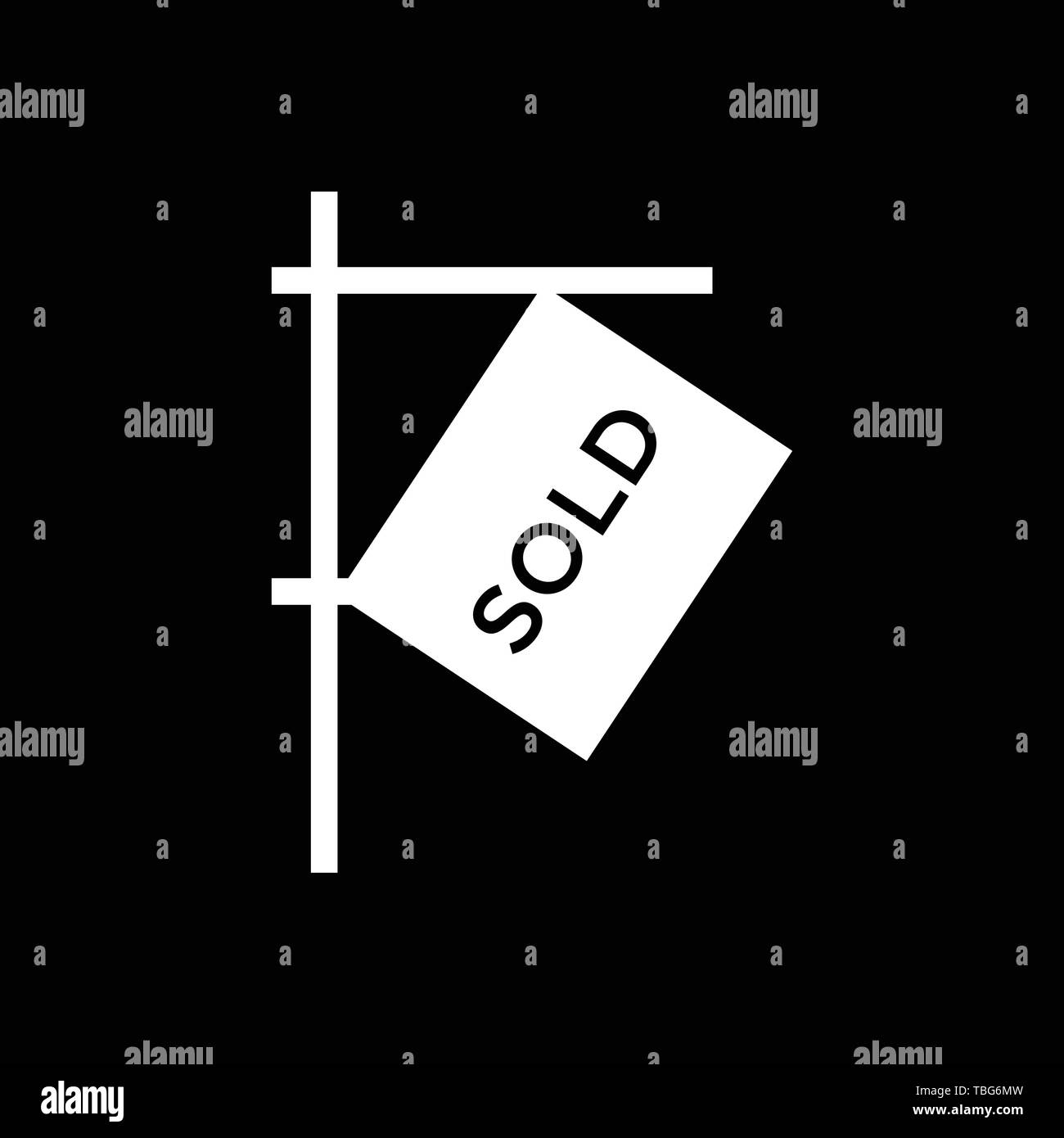 Sold sign icon vector white - Vector Stock Vector Image & Art - Alamy