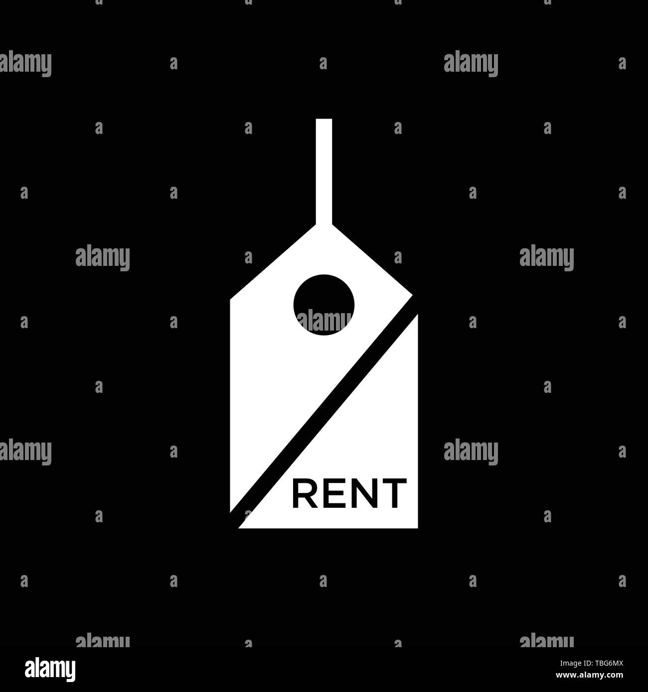 Rent sign icon vector white - Vector Stock Vector Image & Art - Alamy