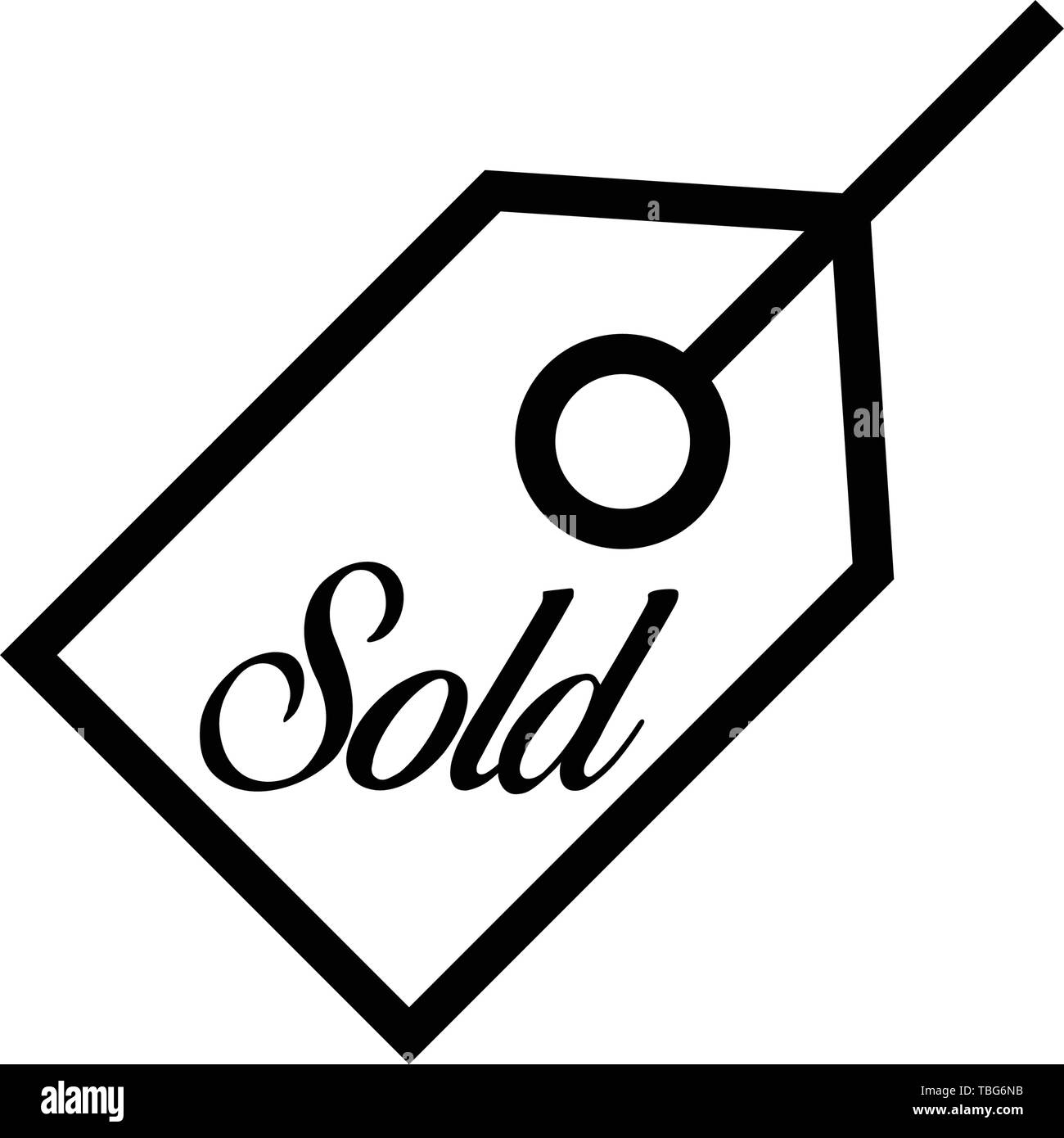 Sold sign icon vector line art - Vector Stock Vector Image & Art - Alamy