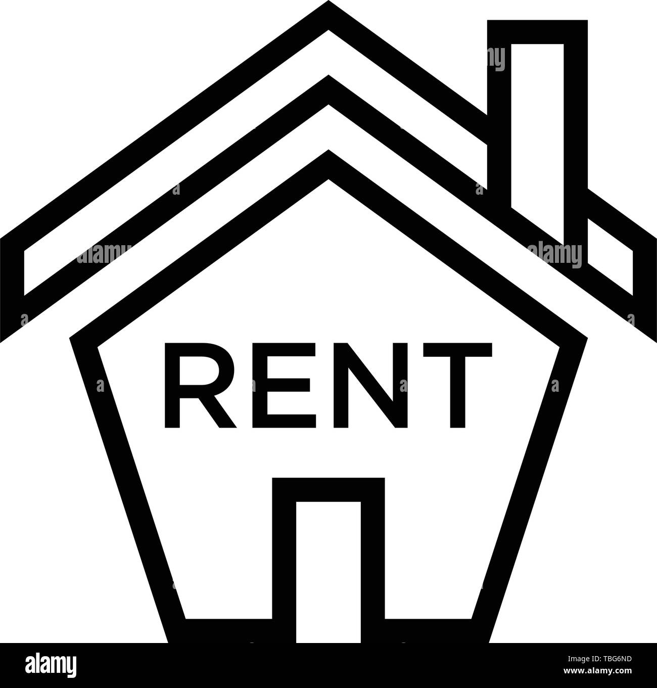 House rent sign icon vector black - linear house rent sign Stock Vector ...