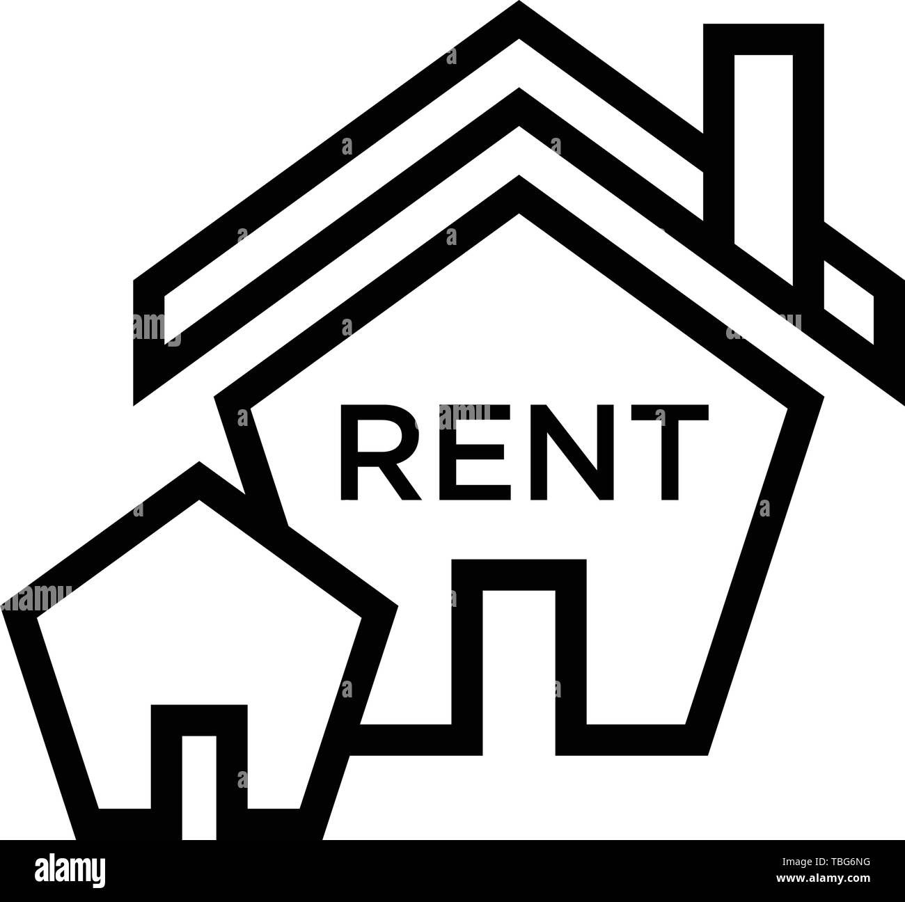 Rent house icon linear Cut Out Stock Images & Pictures - Alamy