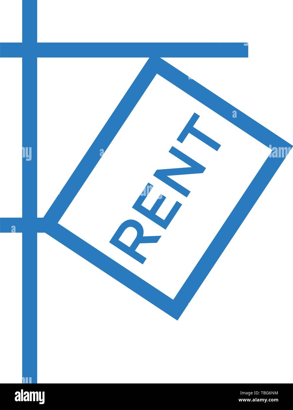 Rent sign icon vector blue - line art vector Stock Vector Image & Art ...