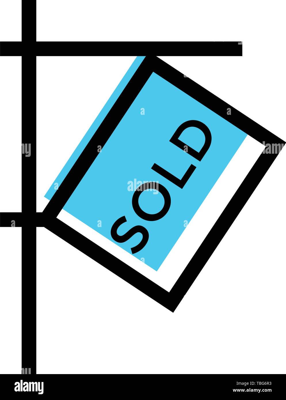 Sold sign linear fill icon vector light blue Stock Vector Image & Art ...