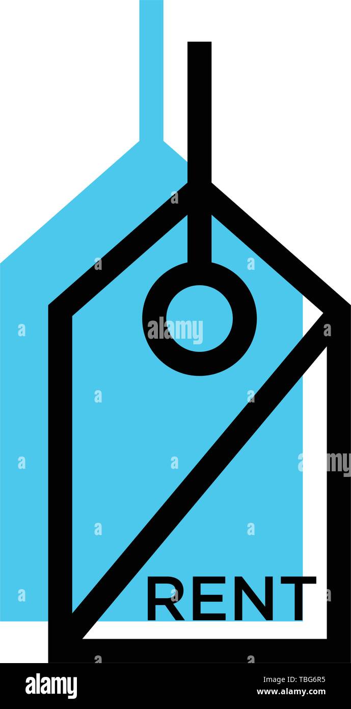 Rent sign linear fill icon vector light blue Stock Vector Image & Art ...