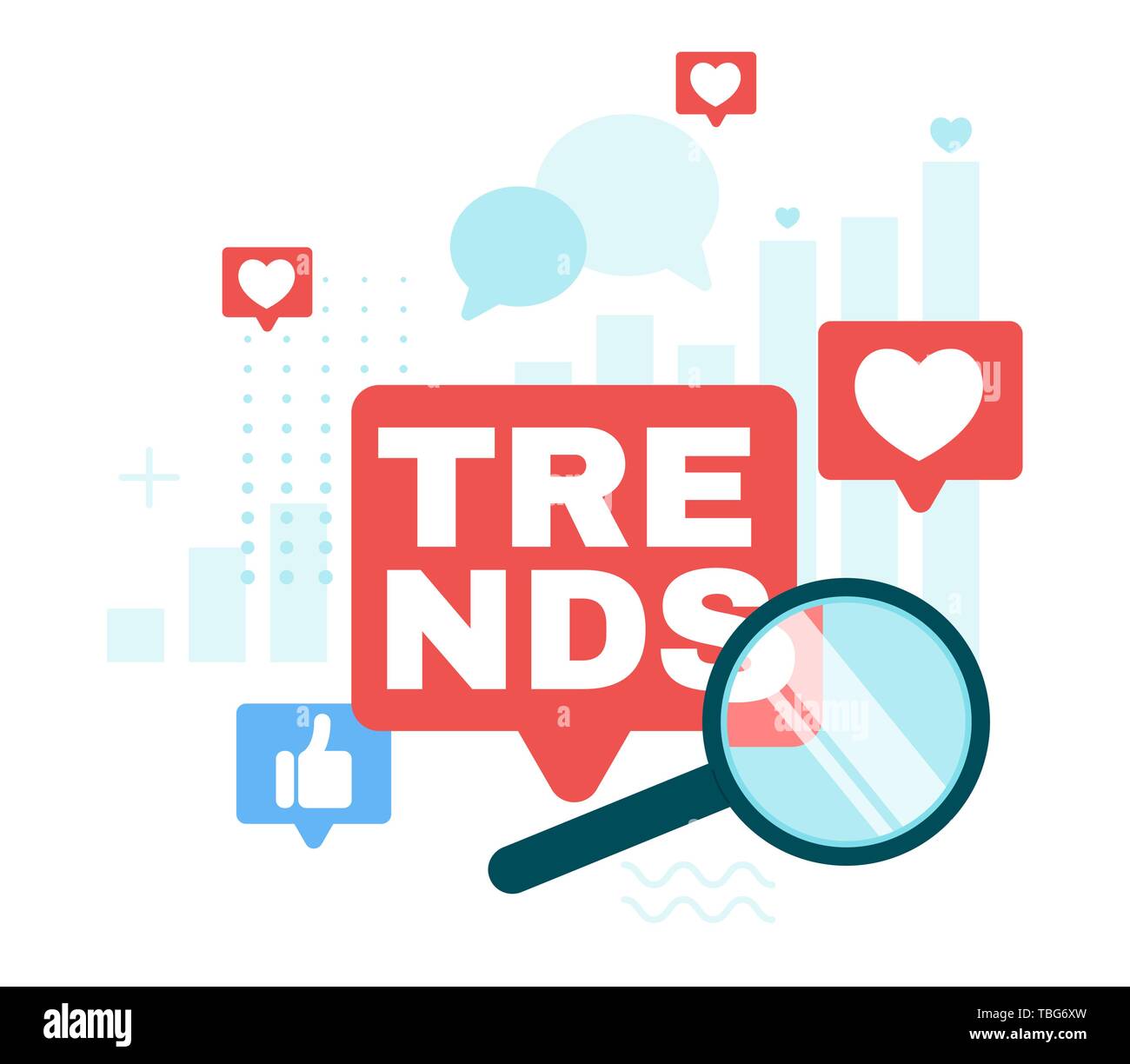 Social media trends flat vector web banner template. Likes and online ...