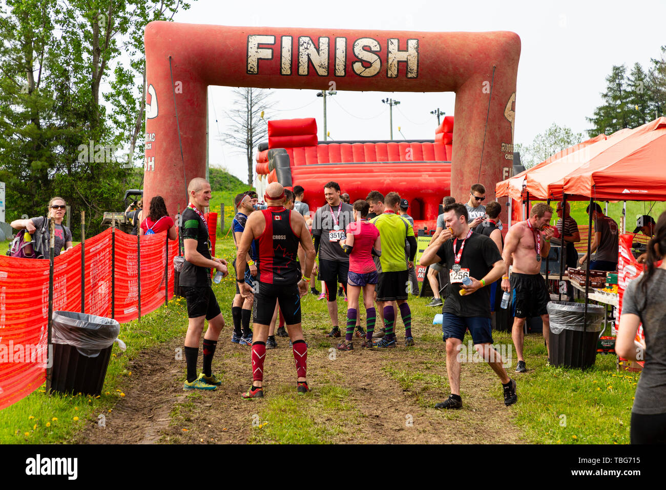 Obstacle race finish line hi-res stock photography and images - Alamy