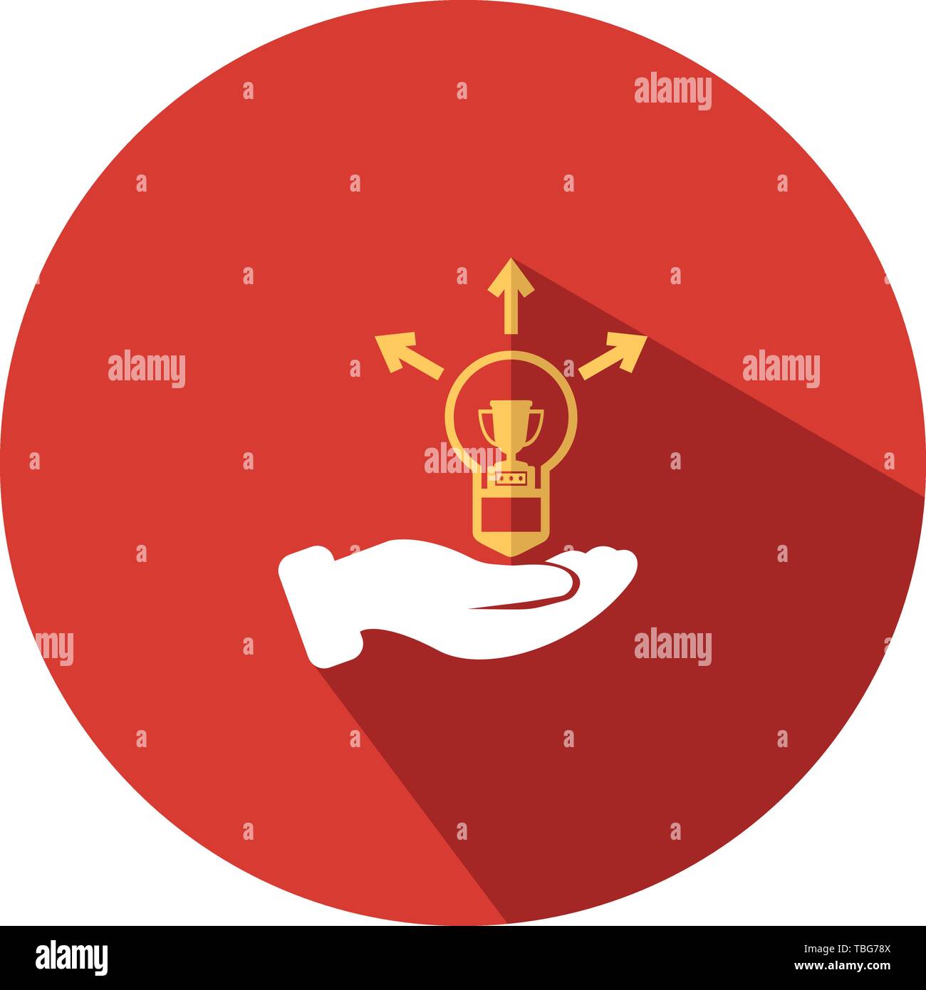 Hand holding light bulb - Smart idea icon isolated - Flat vector Stock ...