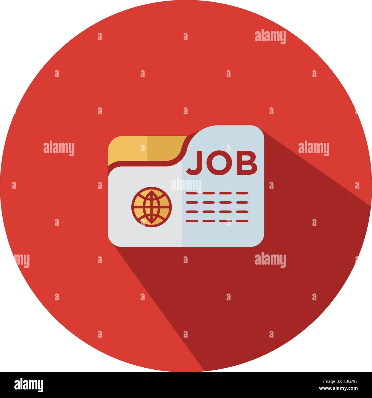 Job file document icon - Flat vector illustration Stock Vector Image ...