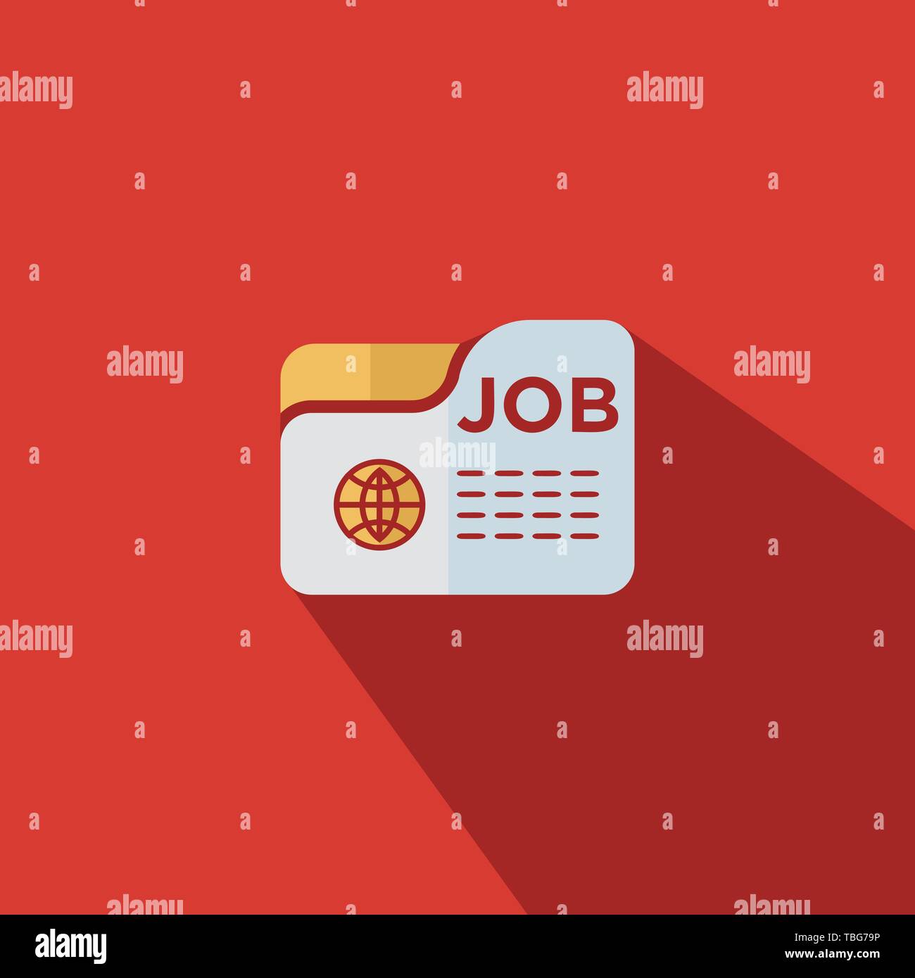 Job file document icon - Flat vector illustration Stock Vector Image ...