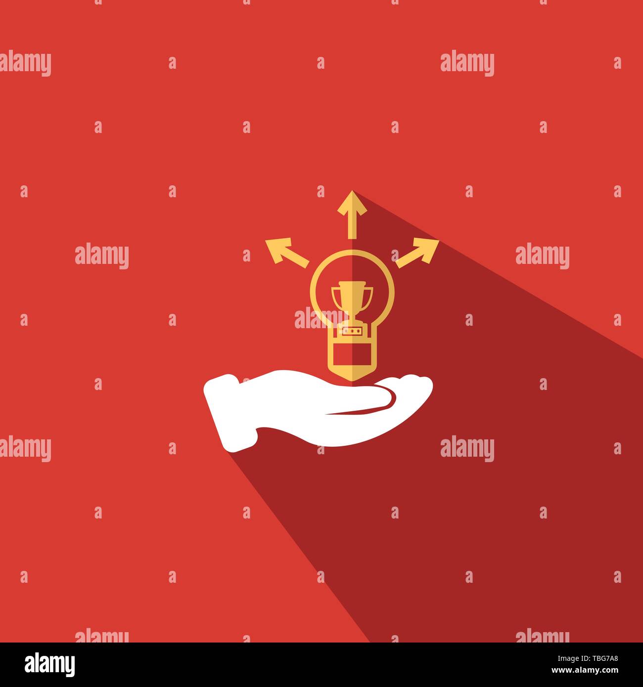 Hand holding light bulb - Smart idea icon isolated - Flat vector Stock ...