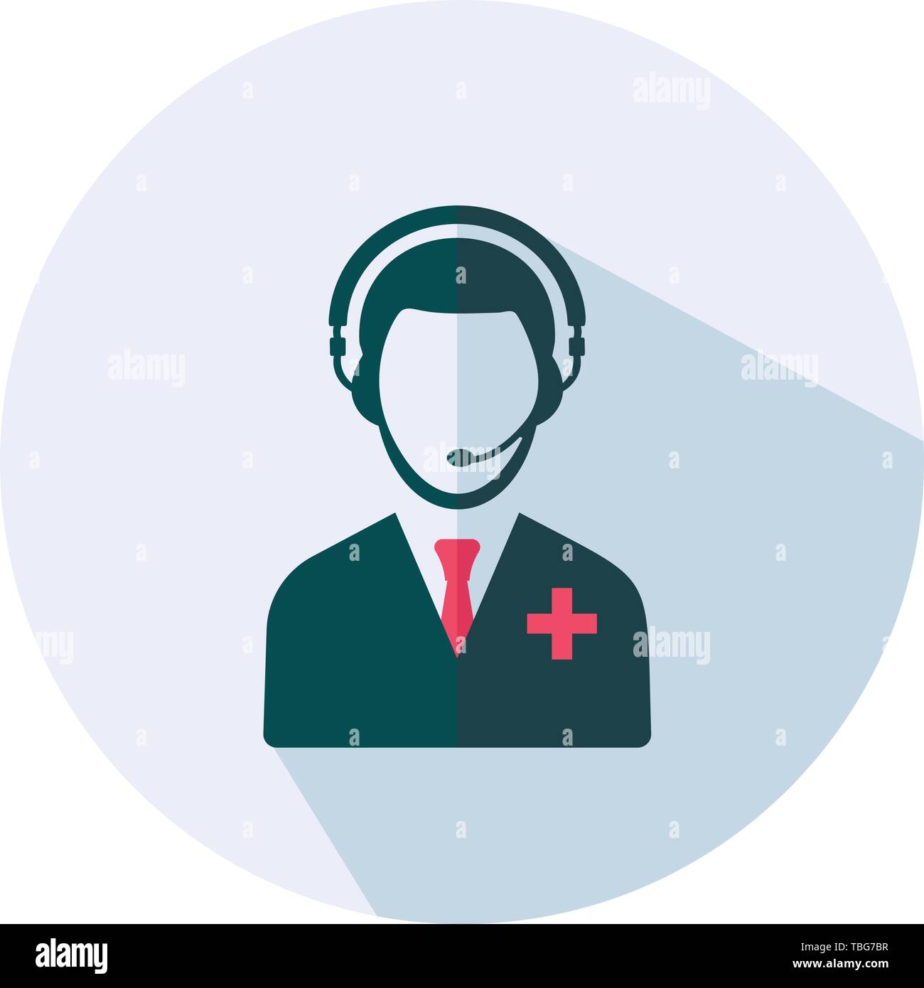 Medical call center icon - health support sign - Flat vector Stock ...
