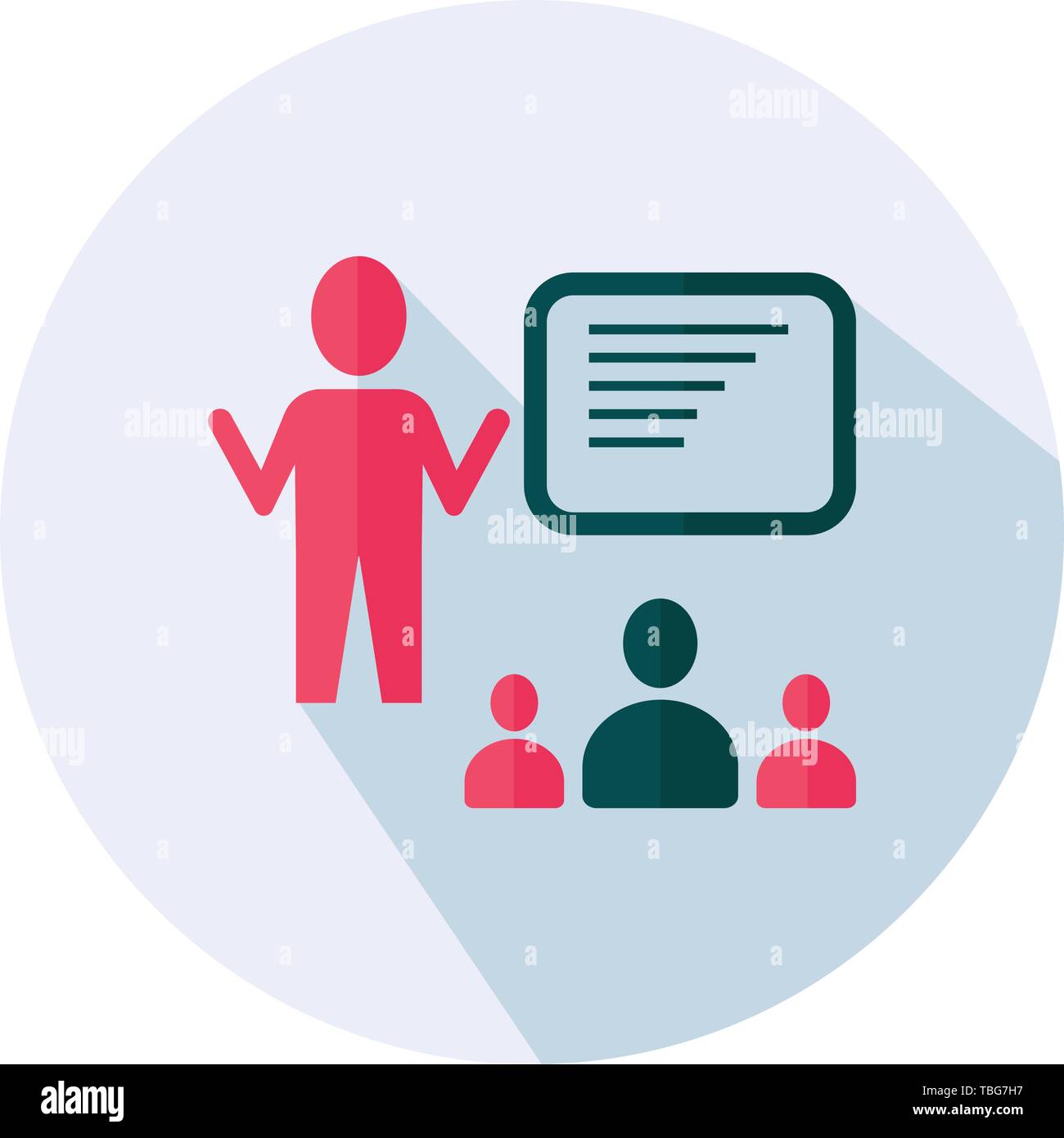 Teaching Icon - Teacher with student - Flat vector illustration Stock ...