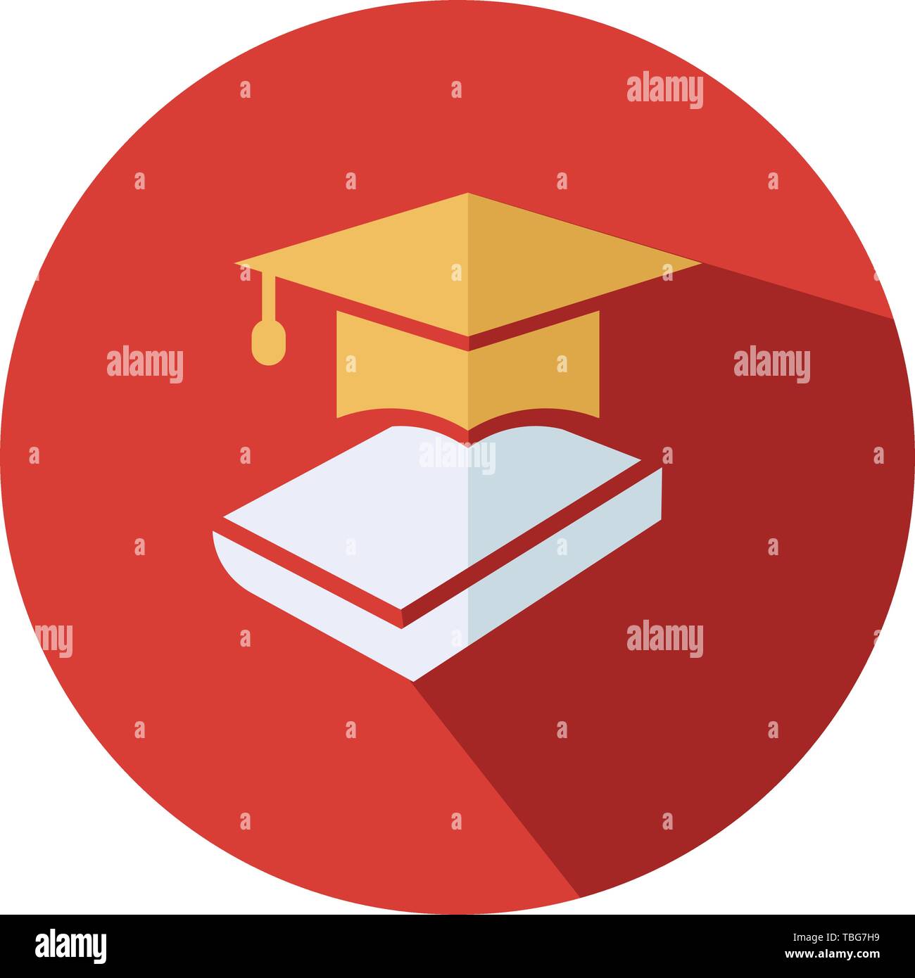 Book with vector graduation cap - Flat education icon - academic ...