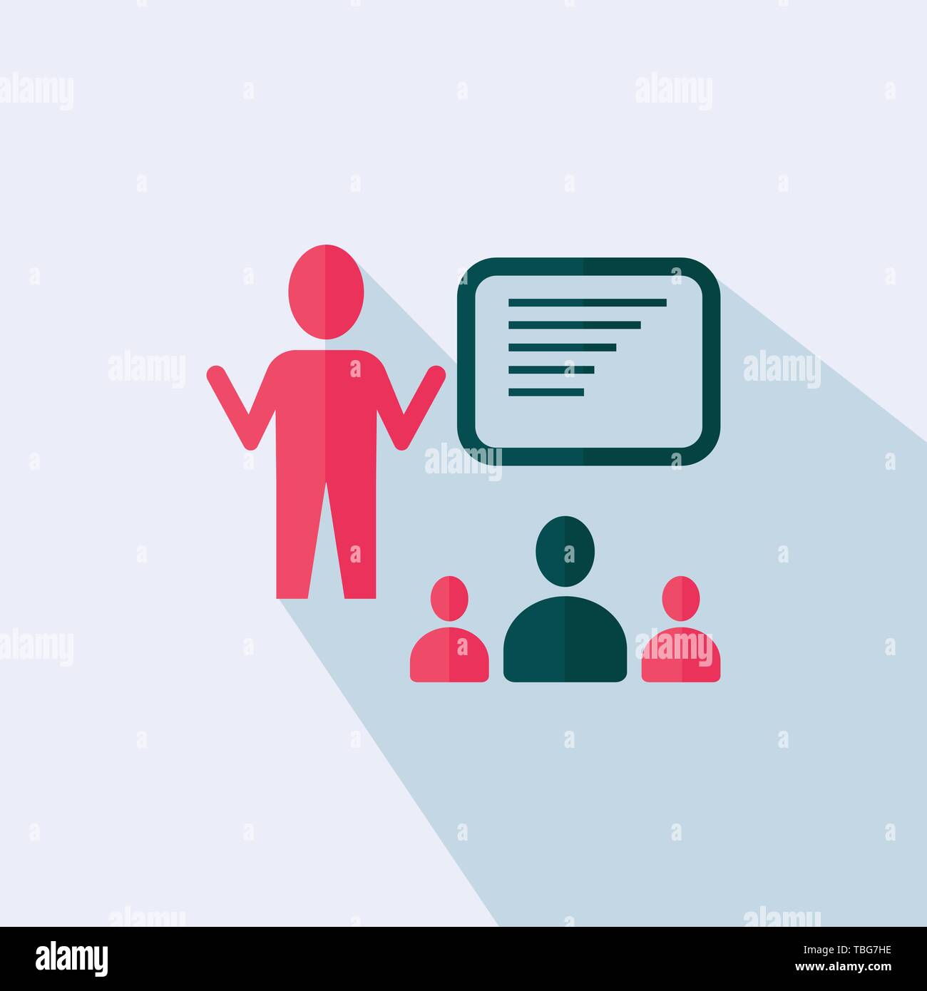 Teaching Icon - Teacher with student - Flat vector illustration Stock ...