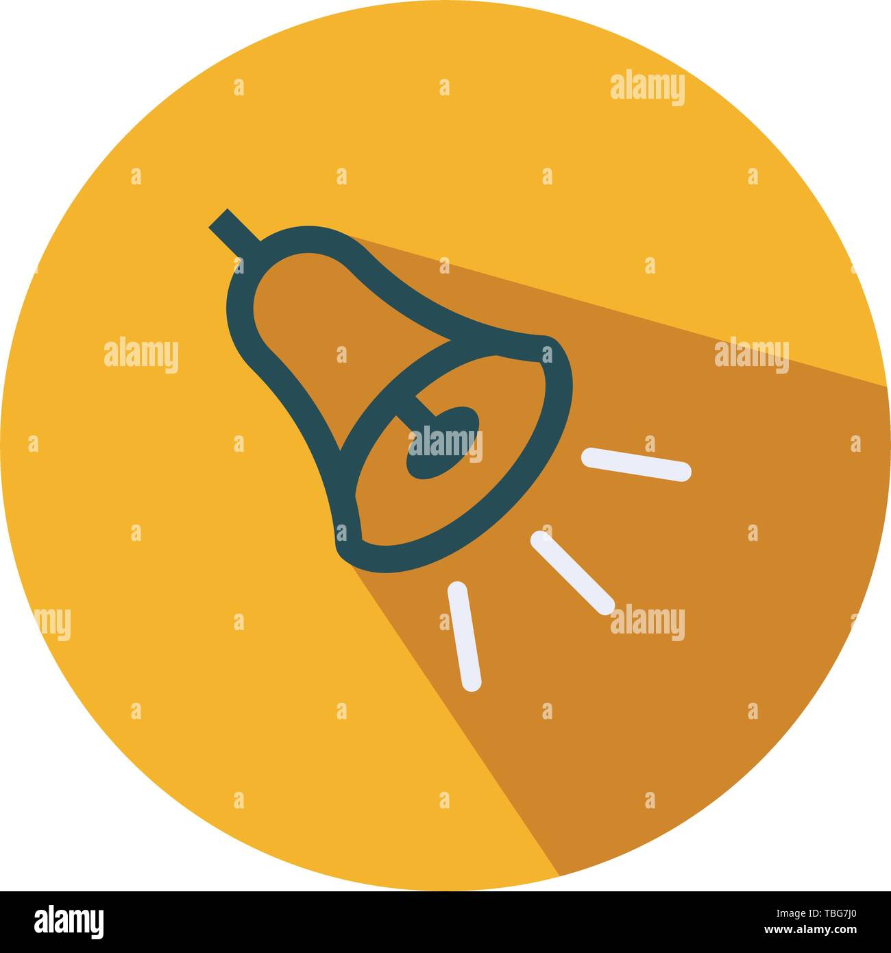 Bell flat vector sign icon - school bell sign Stock Vector Image & Art ...