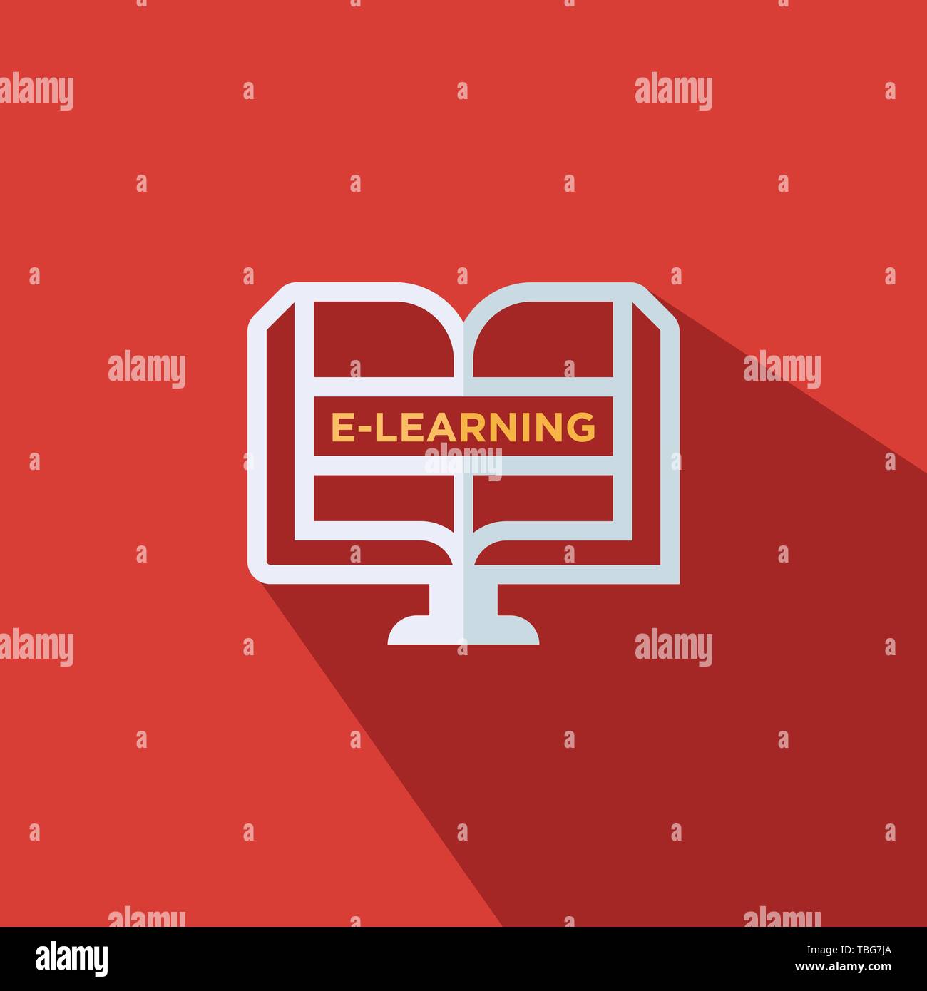 E-learning vector flat icon - Online Education concept Stock Vector ...