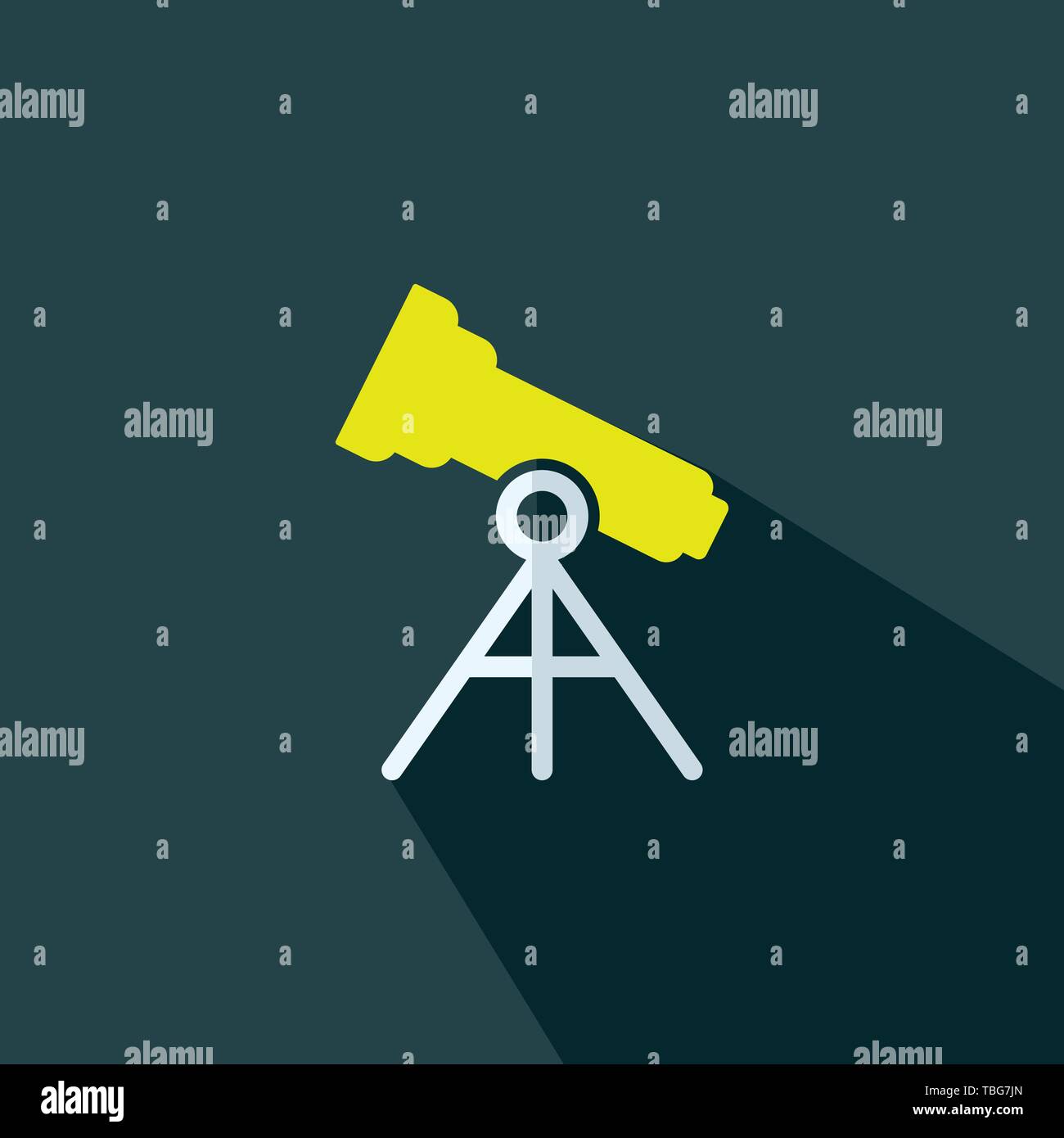 Telescope flat vector icon - illustration Stock Vector Image & Art - Alamy