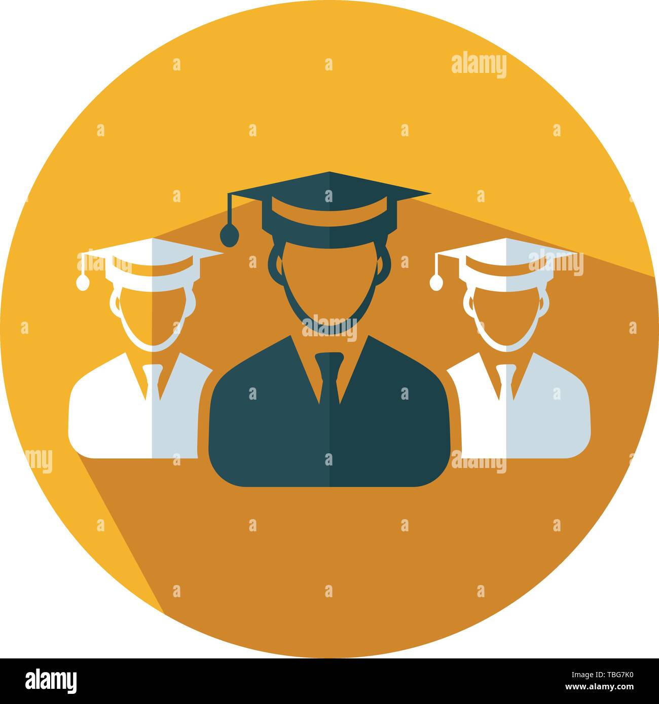 Graduate Student Team Icon - The male symbol with cap - Flat ...