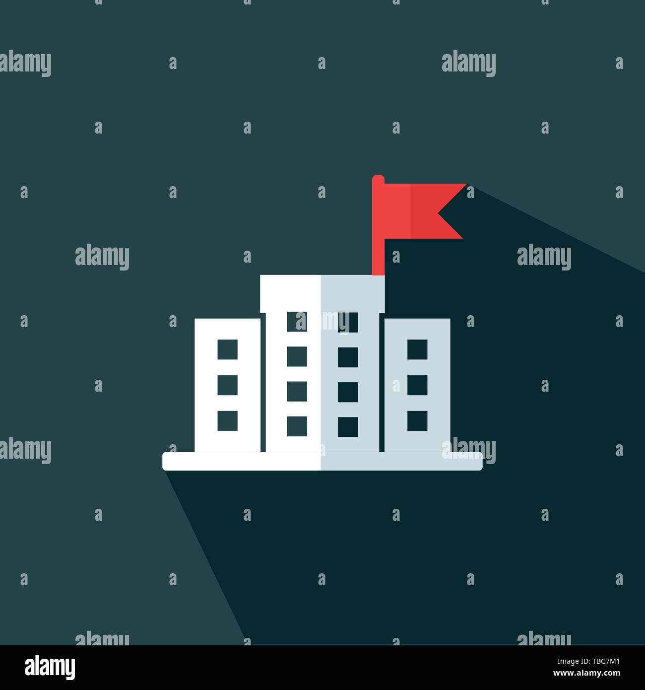 School building icon flat vector Stock Vector Image & Art - Alamy