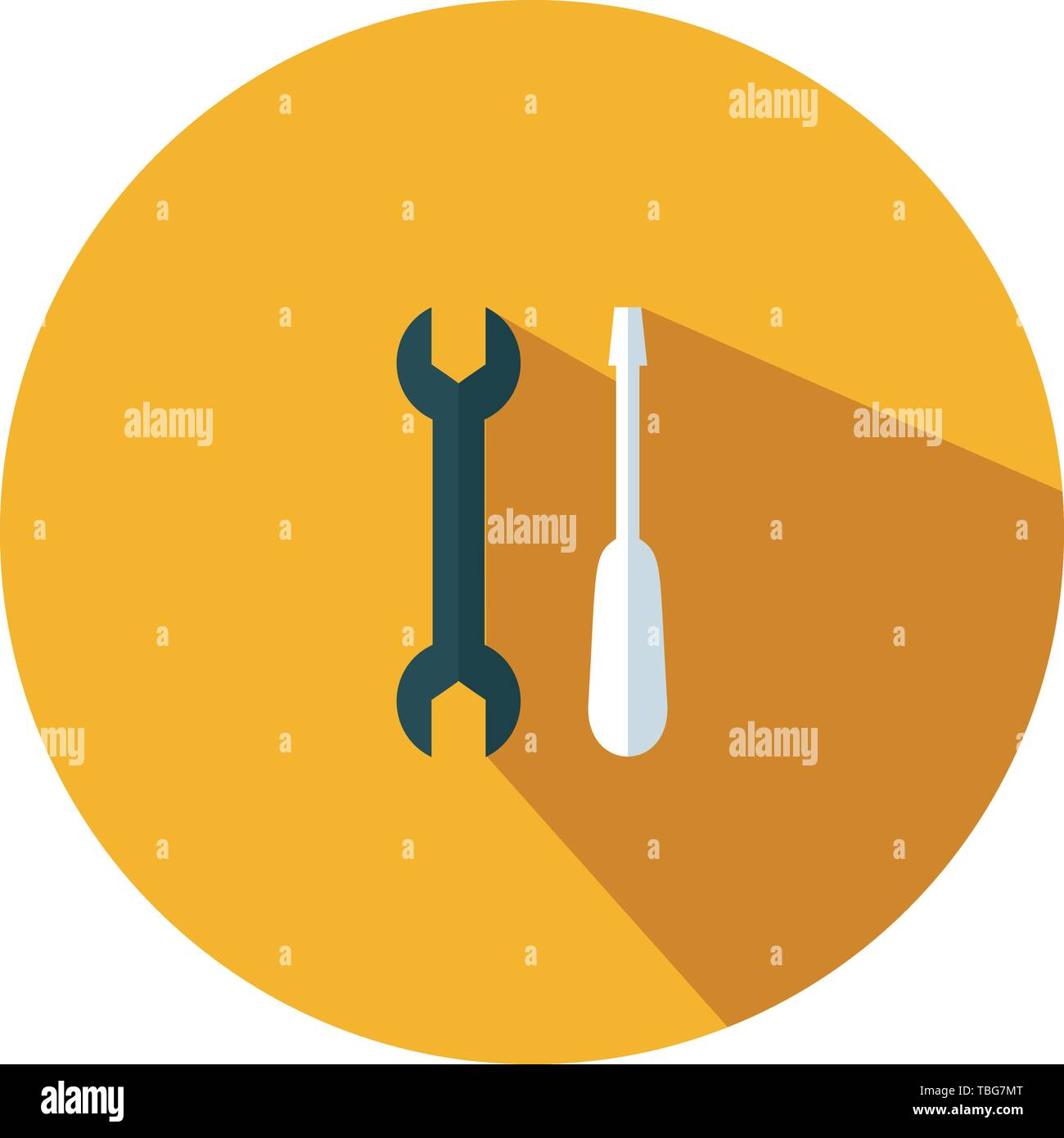 Engineering tools icon - Flat engineering sign vector illustration ...