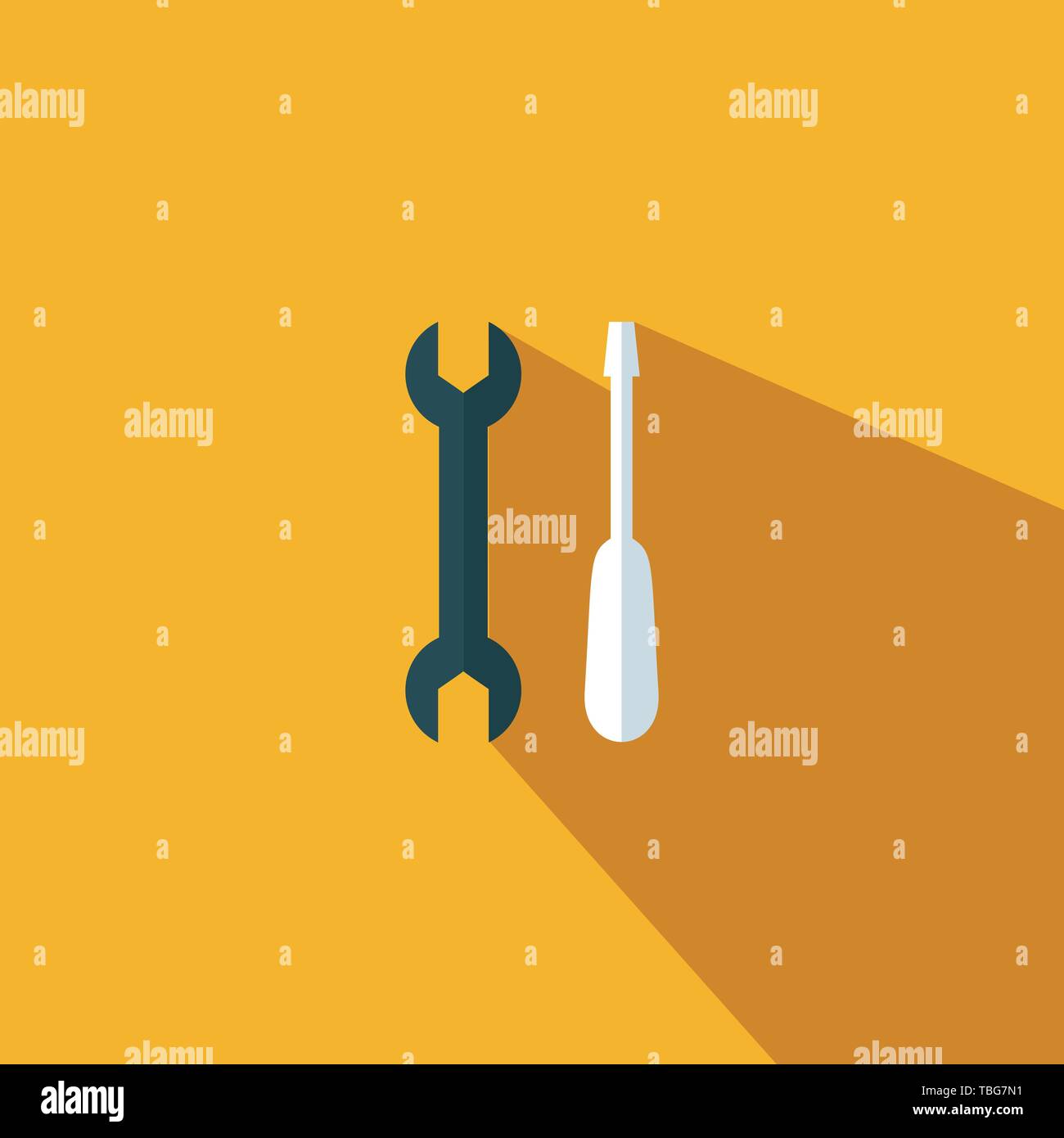 Engineering tools icon - Flat engineering sign vector illustration ...