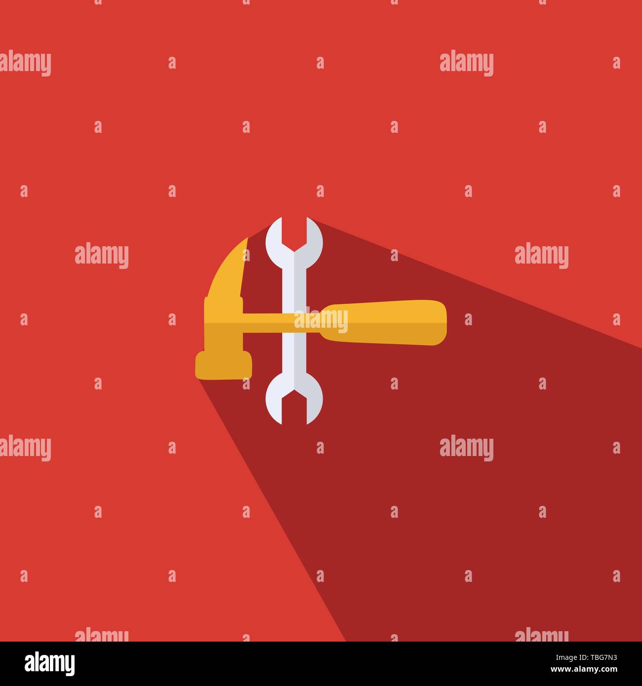 Engineering tools icon - Flat engineering sign vector illustration ...