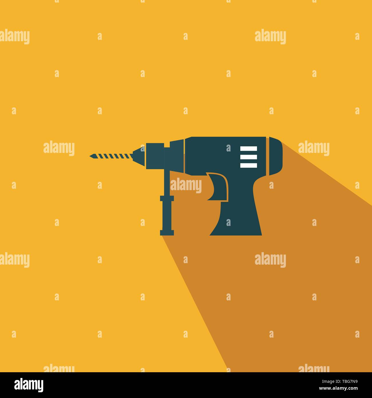 Drill machine icon - flat vector illustration Stock Vector Image & Art ...