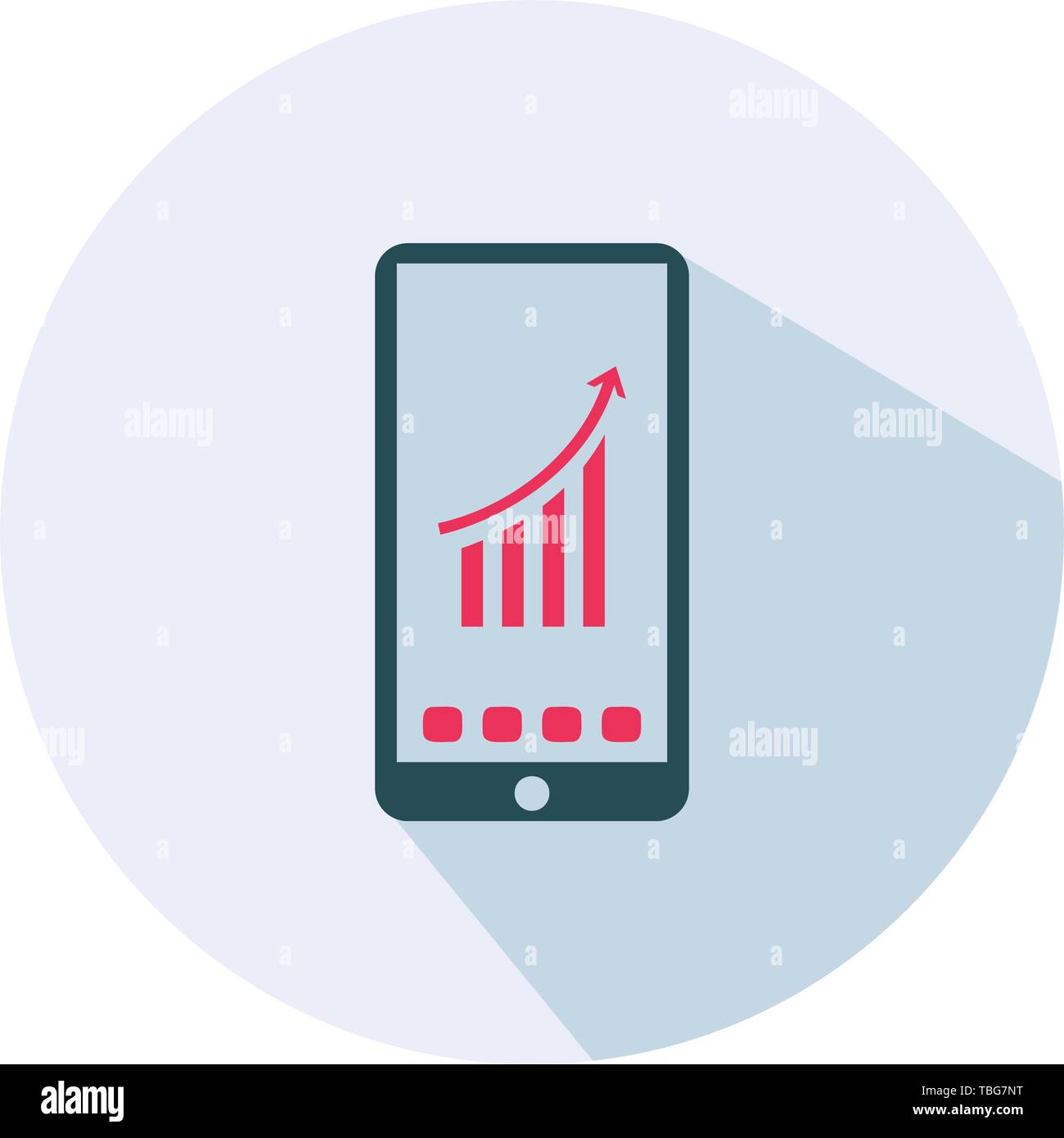 Business grow sign - Financial graph icon flat vector Stock Vector ...
