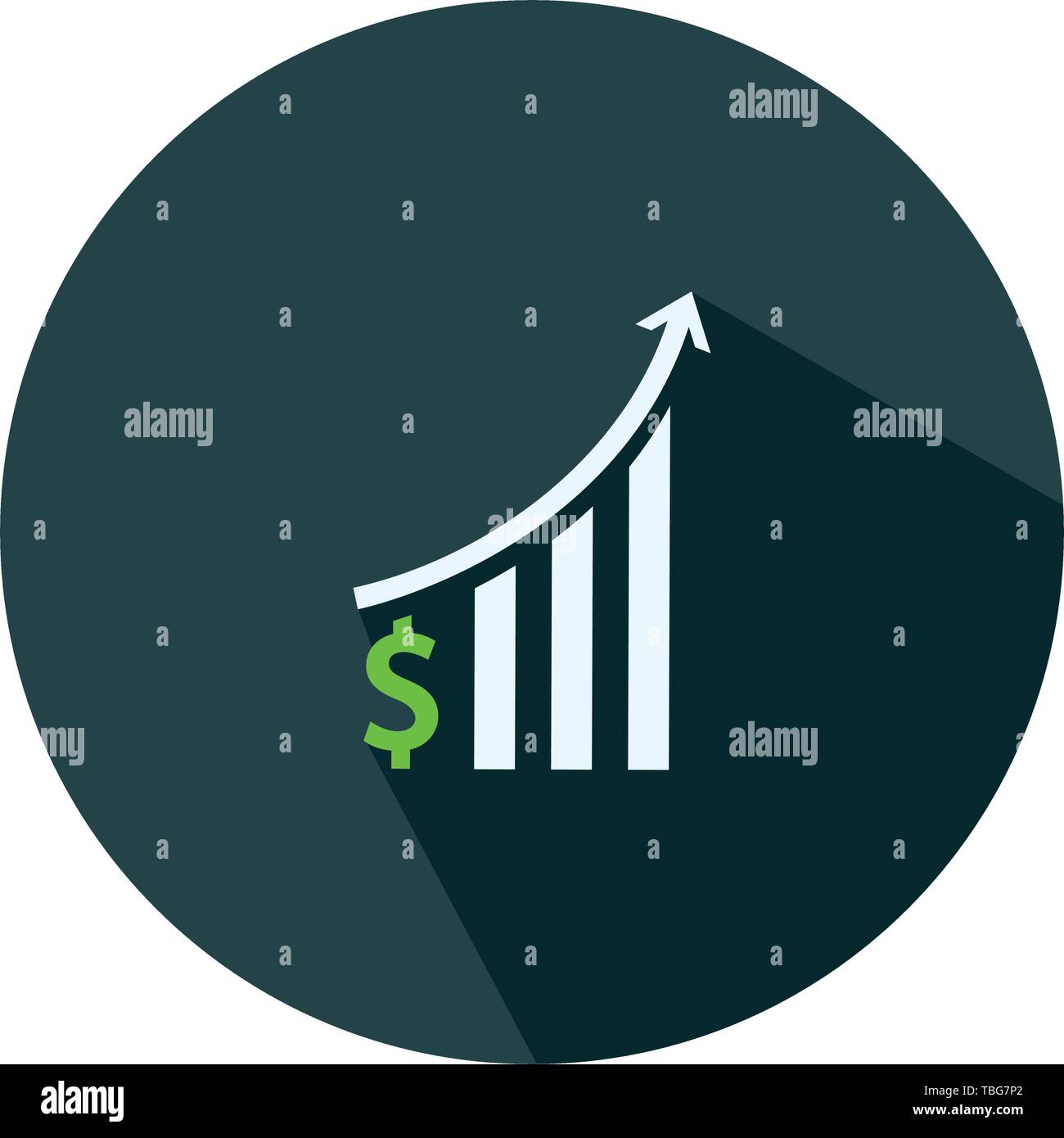 Business grow sign - Financial graph icon flat vector Stock Vector ...