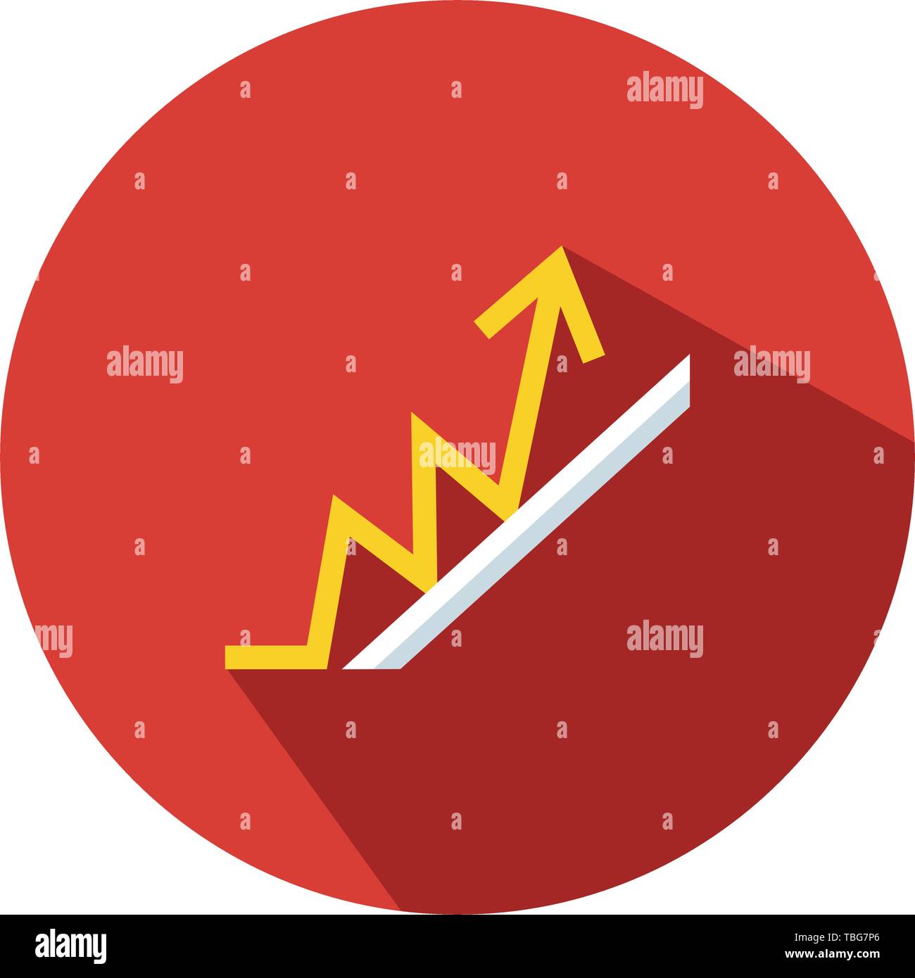 Business grow sign - Financial graph icon flat vector Stock Vector ...