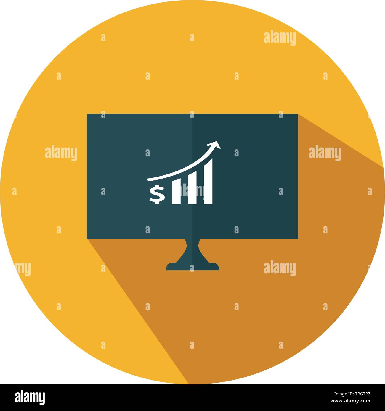 Business grow sign - Financial graph icon flat vector Stock Vector ...