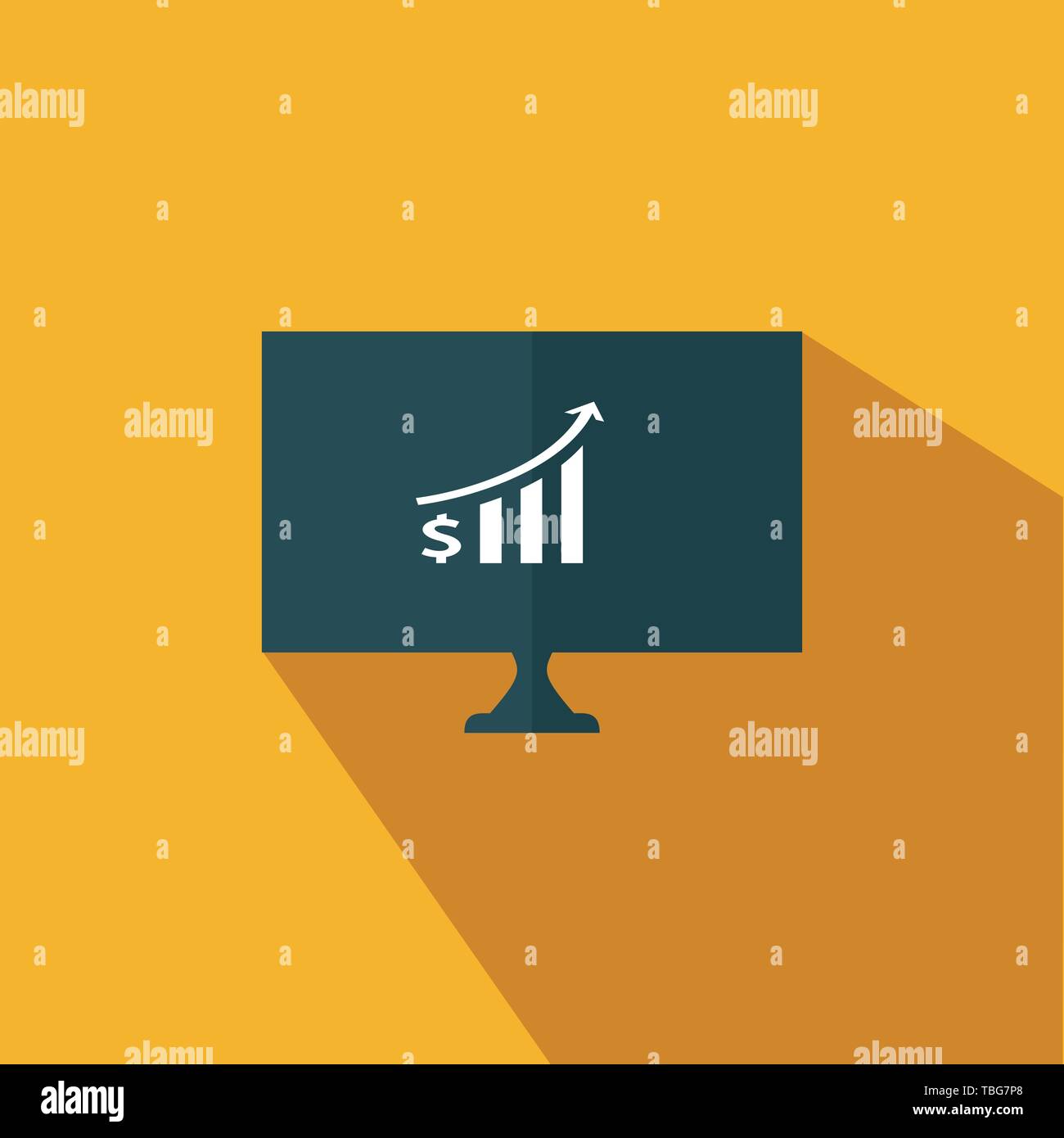 Business grow sign - Financial graph icon flat vector Stock Vector ...