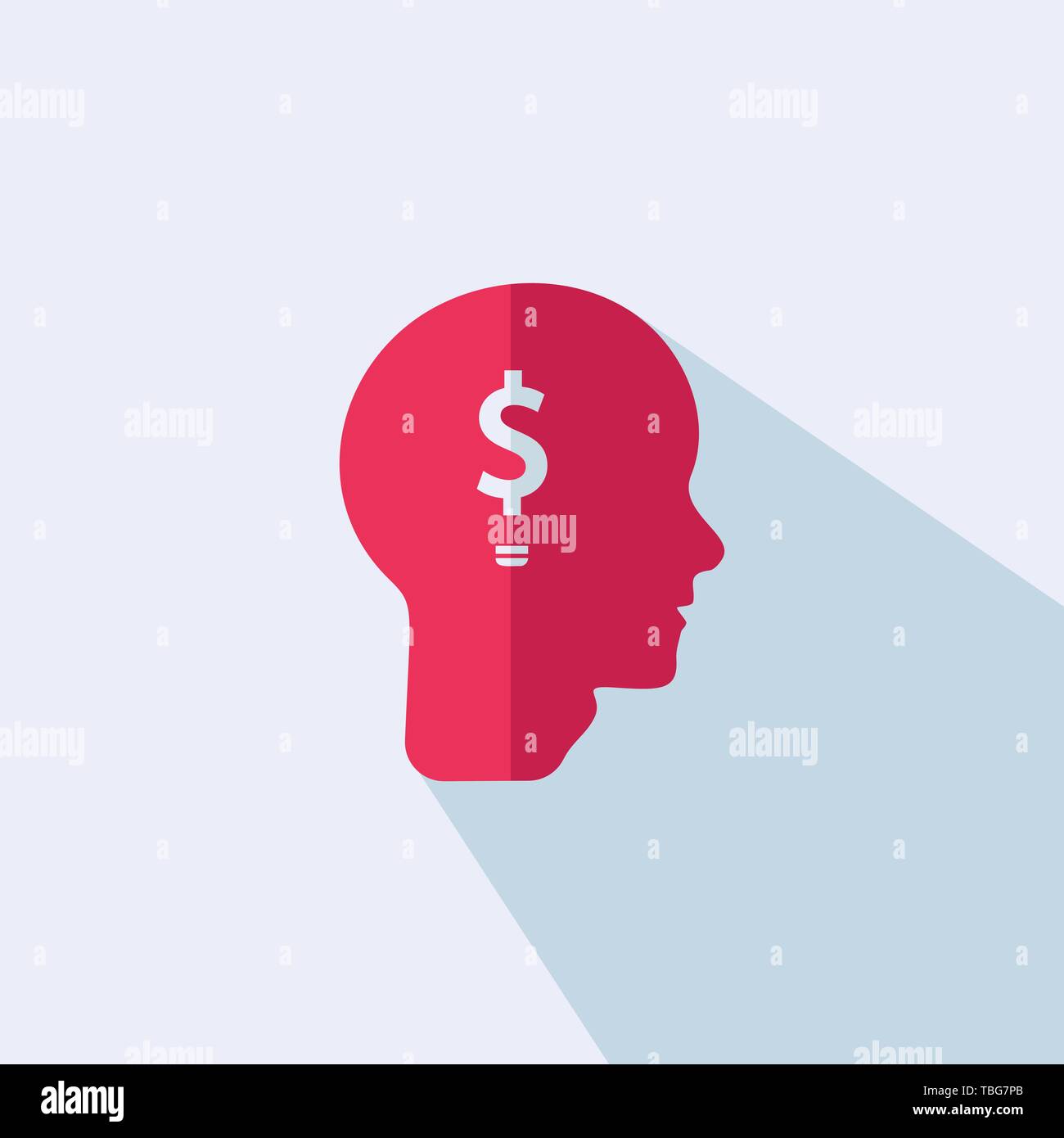 Brain with dollar sign icon - vector flat Stock Vector Image & Art - Alamy