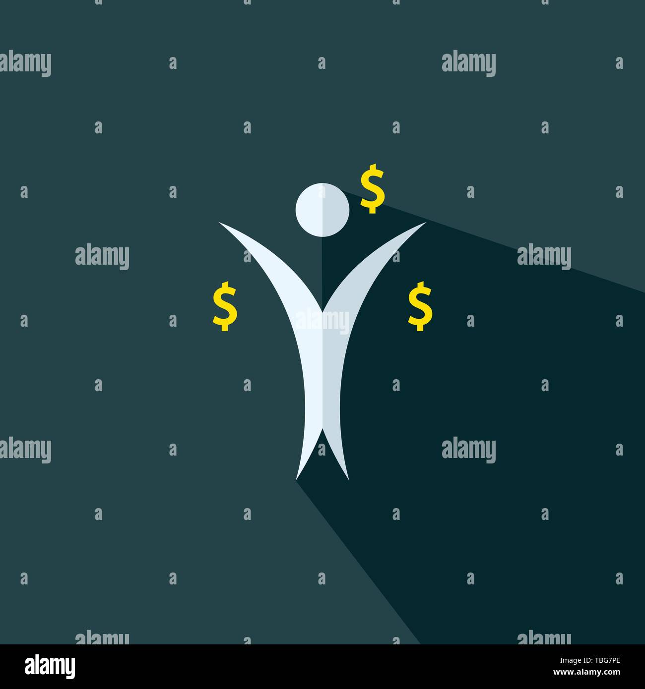 Finance with men icon - Vector flat illustration Stock Vector Image ...