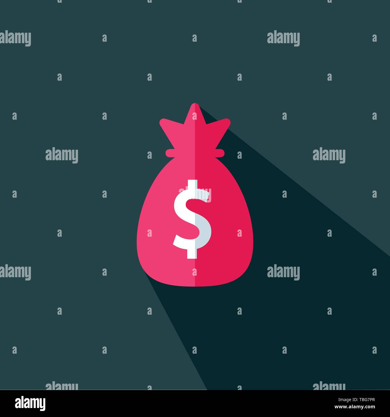 Finance sign icon - Money bag flat sign Stock Vector Image & Art - Alamy