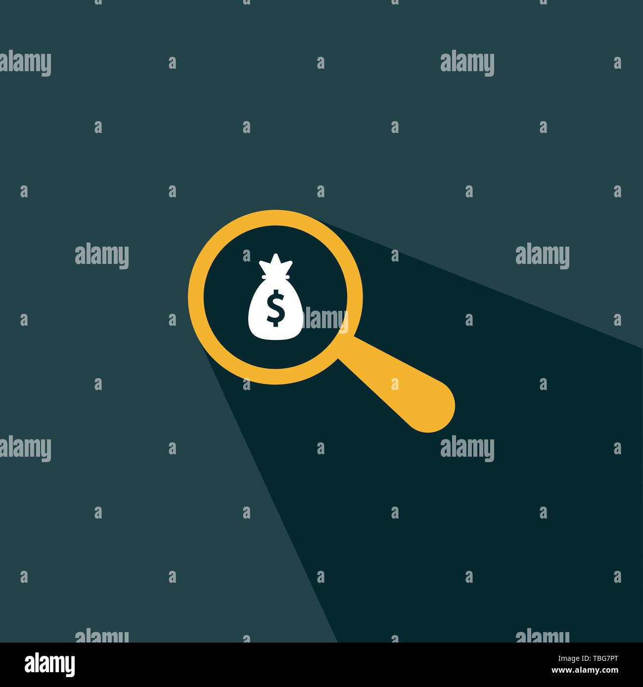 Finance sign icon - Money bag flat sign Stock Vector Image & Art - Alamy