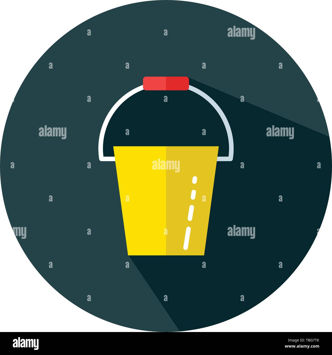 Garden water bucket sign icon vector - flat water bucket Stock Vector ...