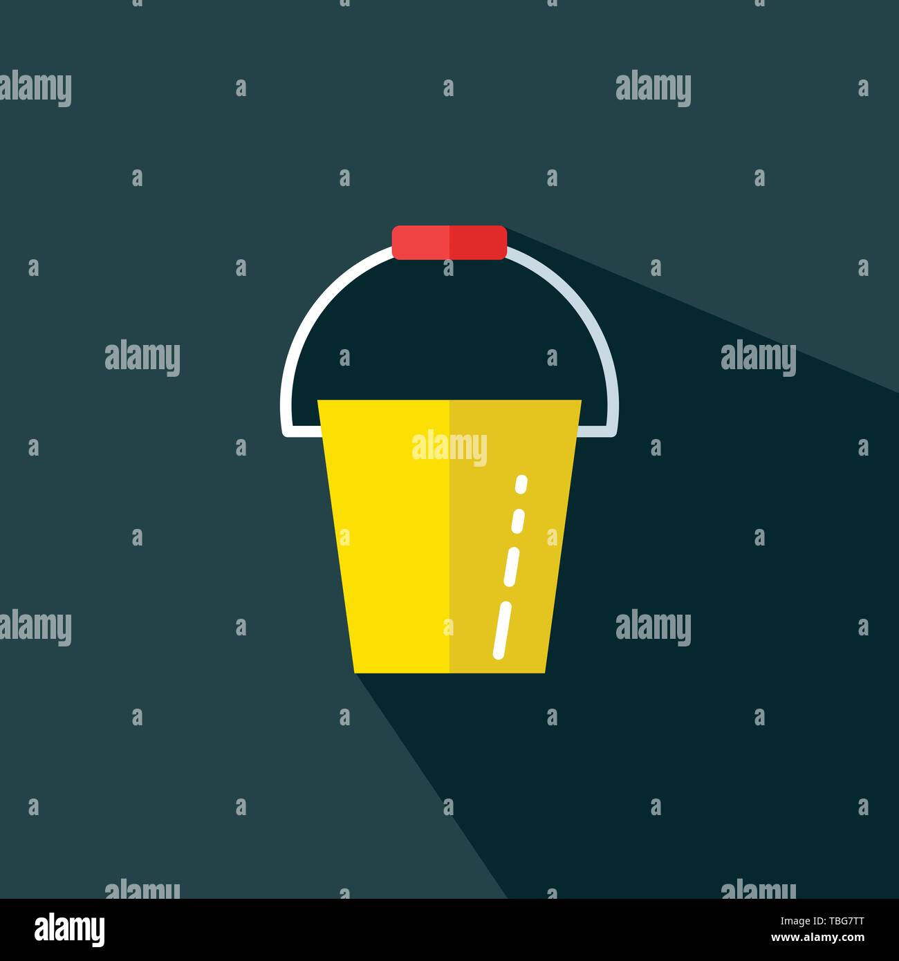 Garden water bucket sign icon vector - flat water bucket Stock Vector ...