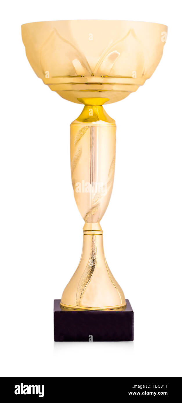 golden trophy isolated on white background Stock Photo - Alamy
