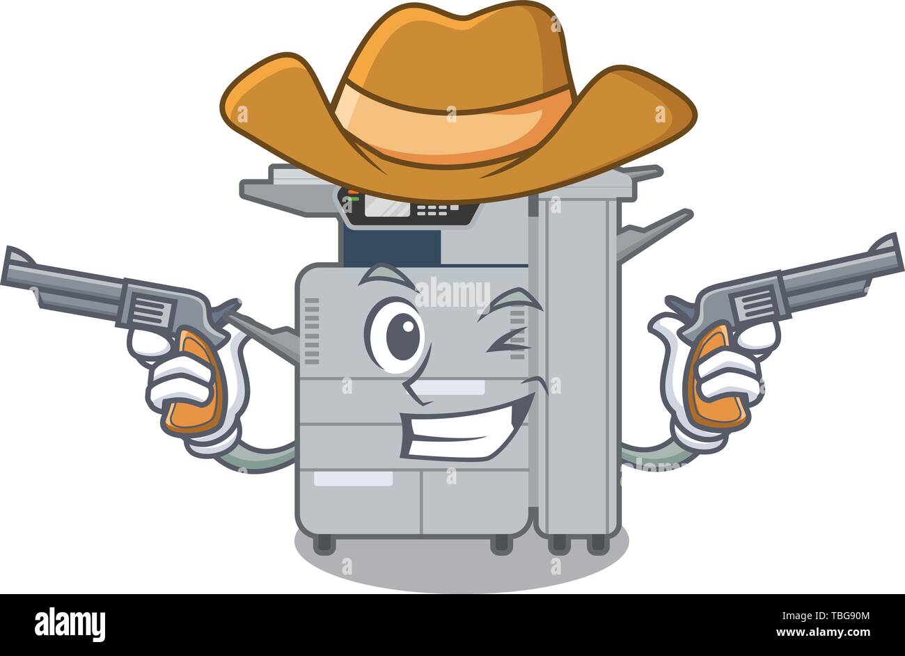 Cowboy copier machine in the cartoon shape Stock Vector Image & Art - Alamy