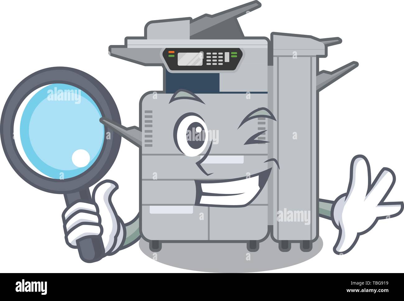 Detective copier machine isolated in the cartoon Stock Vector Image ...