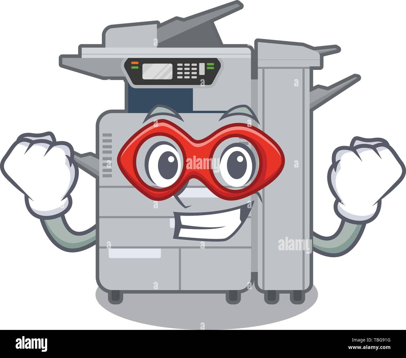 Super hero copier machine isolated in the cartoon Stock Vector Image ...